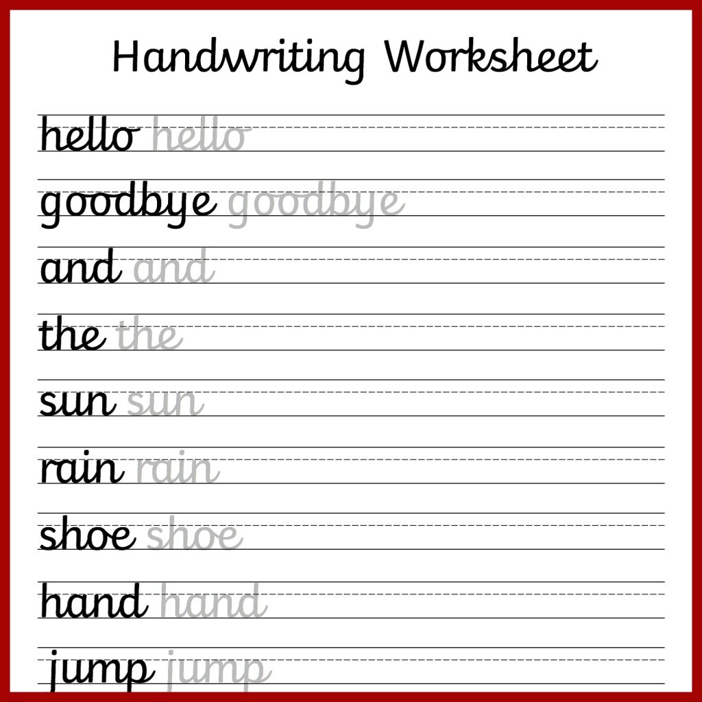 Handwriting Practice Sheets | 123 Worksheets