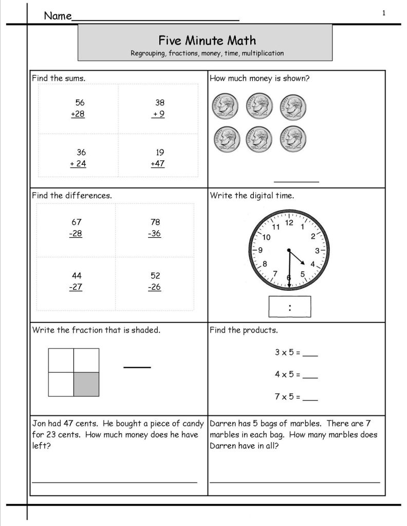 Printable Math Work Sheets | 123 Worksheets