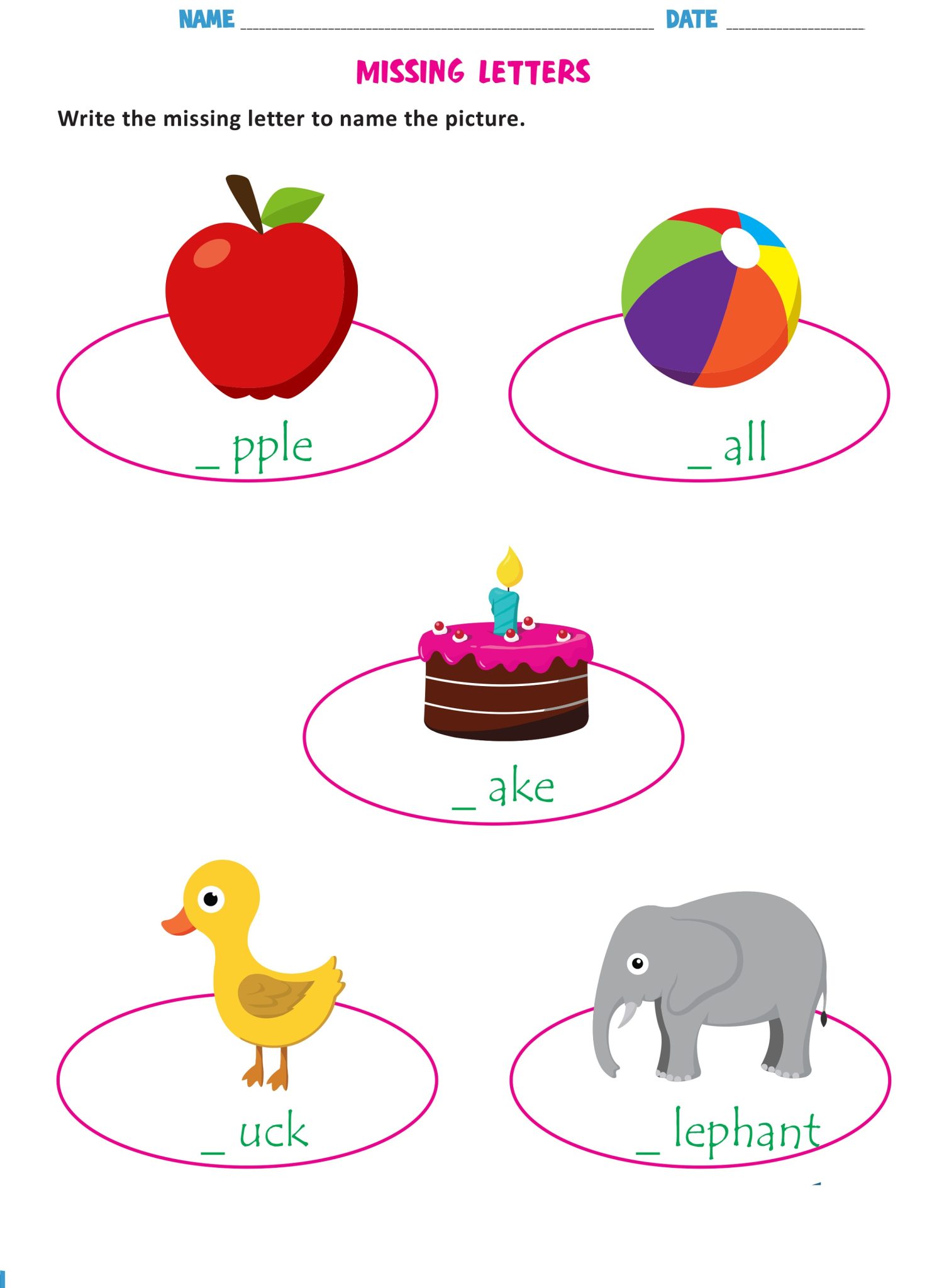 Kindergarten English Worksheets | 123 Worksheets